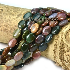 India Agate,15 Inch Full Strand Natural India Agate Smooth Oval Beads ...