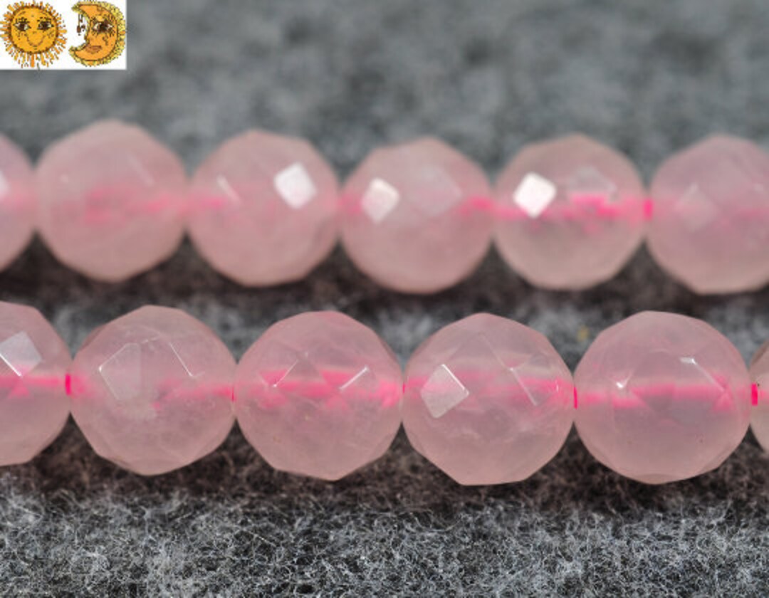 Rose Quartz,15 Inch Full Strand Rose Quartz Faceted(64) Round,crystal ...