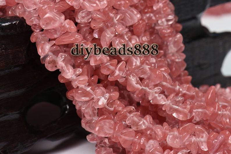 Cherry Quartz35 Inch Full Strand Cherry Quartz Chip Nugget | Etsy