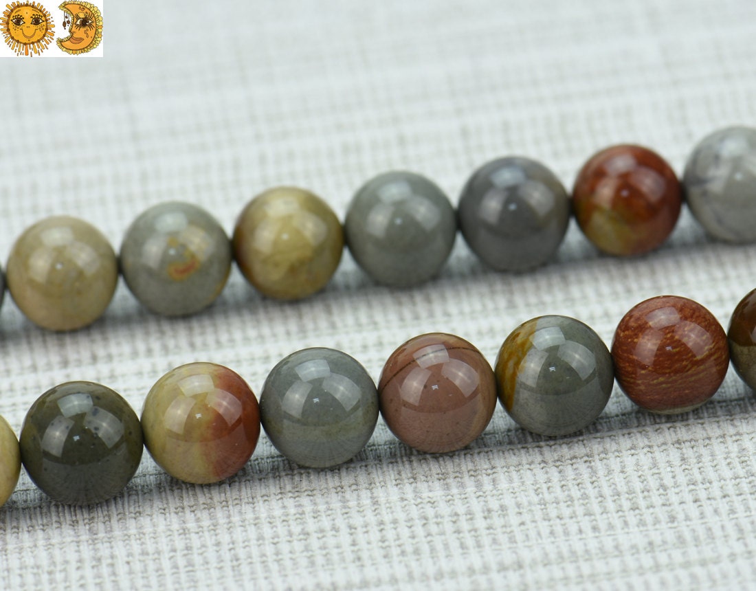 Picture Jasper15 inch full strand America Picture Jasper | Etsy