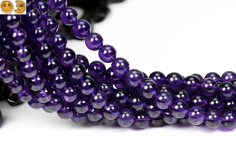 Grade AAA Amethyst smooth round beadspurple Amethystcrystal | Etsy