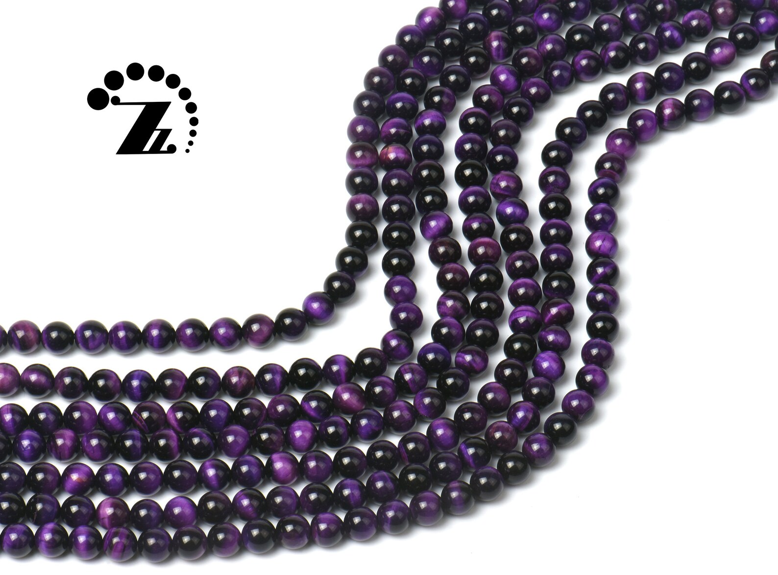 Purple Tiger Eye smooth round beadsTiger | Etsy