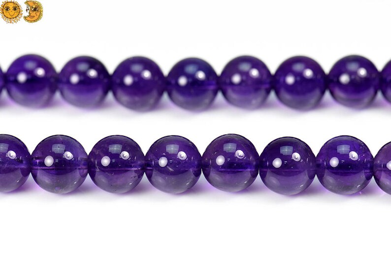 Grade AAA Amethyst smooth round beadspurple Amethystcrystal | Etsy