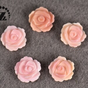 Pink Queen Conch Shell Carved Rose Flower Shell Bead, MOP, Mother of ...