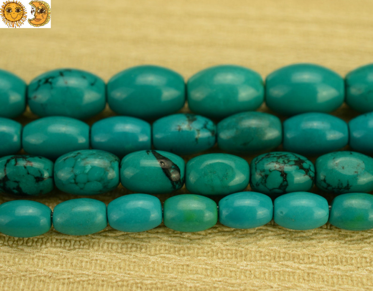 Turquesa 15 pulgadas de hebra completa Natural Turquesa suave - Etsy España