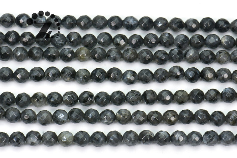 15 Inch Strand of Black Labradorite Faceted64 Faces Round - Etsy