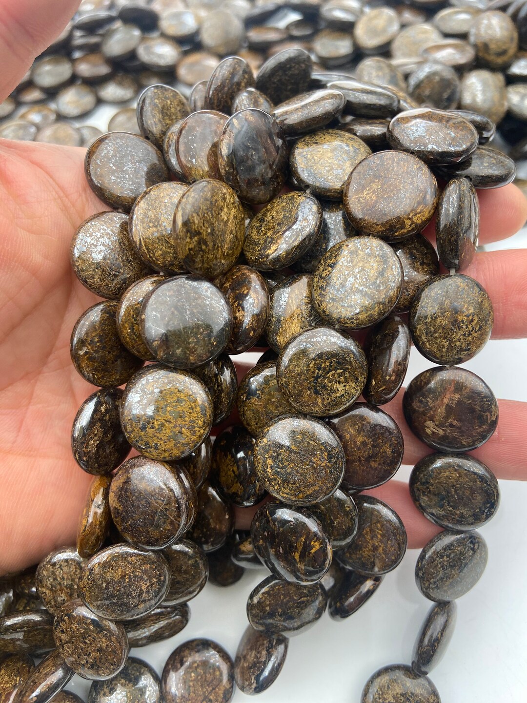 Bronzite Smooth Coin 16mm Grade A Jewelry Making.beads Diy. - Etsy