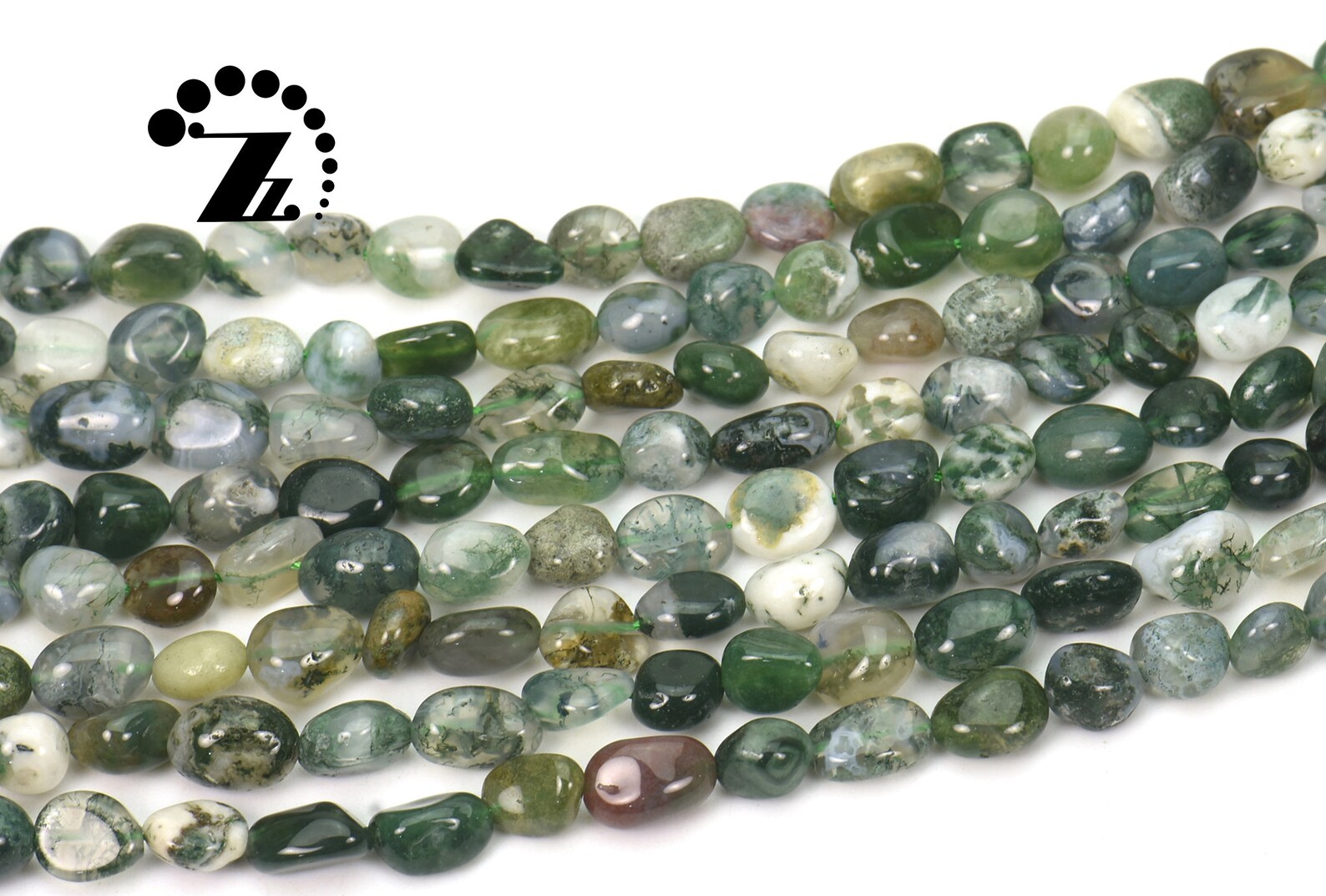 Moss Agate 15 Full Strand Natural Moss Agate | Etsy