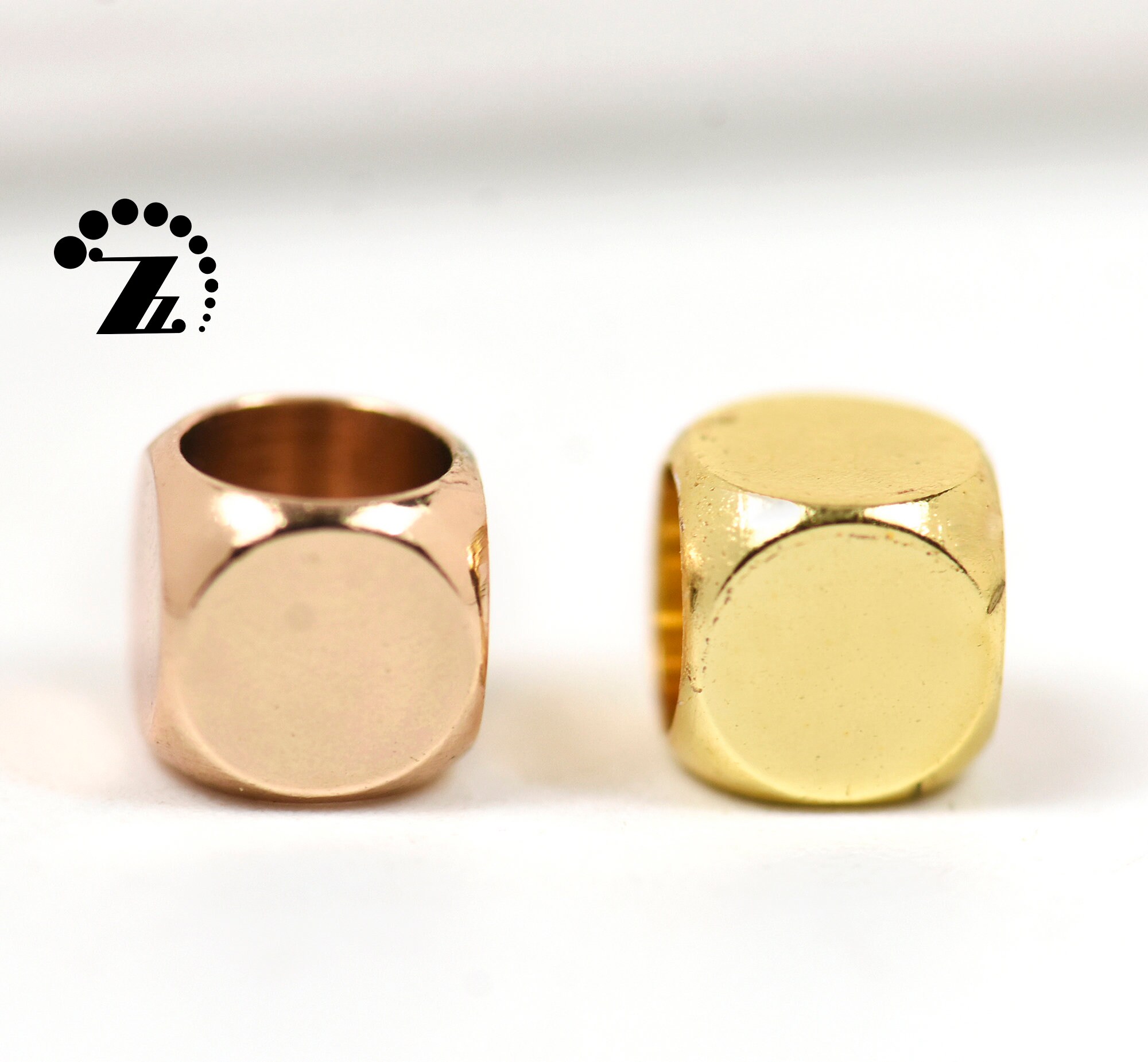 Brass Cube Square Spacer BeadGold/Rose Gold | Etsy
