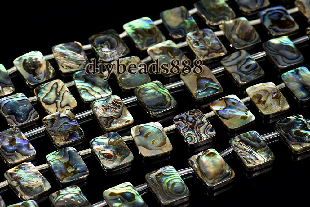 Abalone Shell Smooth Flat Rectangle,oblong Shape Beads,rainbow Abalone ...