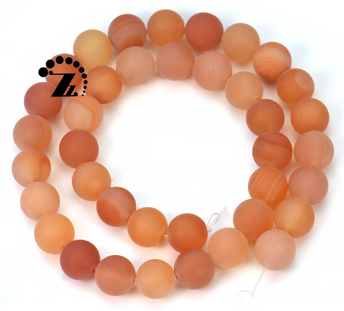 Red Agate matte round beadsAgate beadsfrosted | Etsy