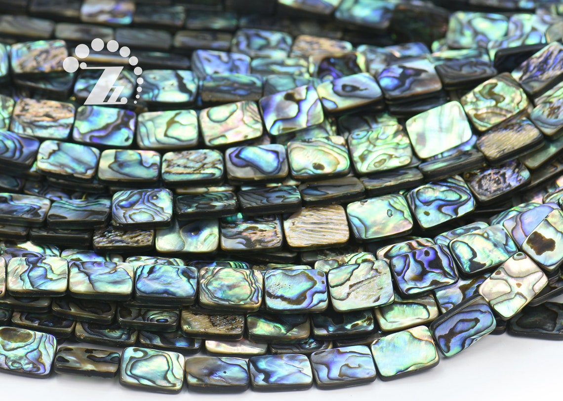 Abalone Shell Smooth Flat Rectangle Bead,oblong Shape,rainbow Abalone ...