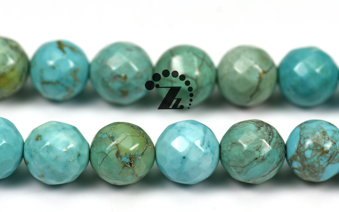 Blue Magnesite Faceted(64 Faces) Round Beads,natural,gemstone,diy Beads ...