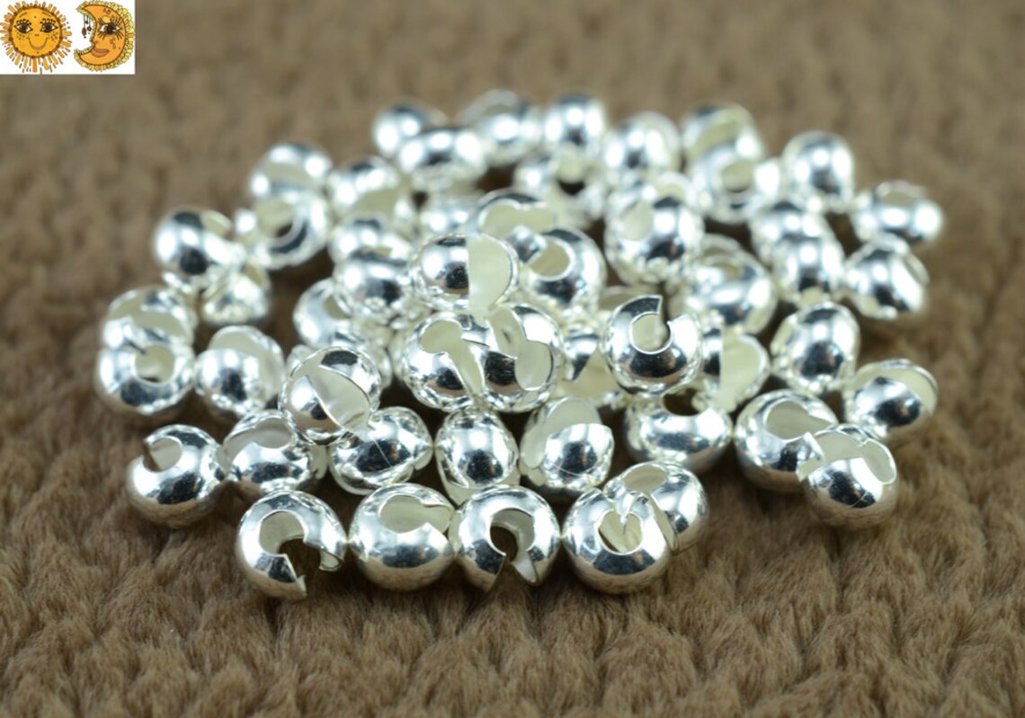 20 Pcs of 925 Sterling Silver Crimp Covers Beadsjewellery - Etsy