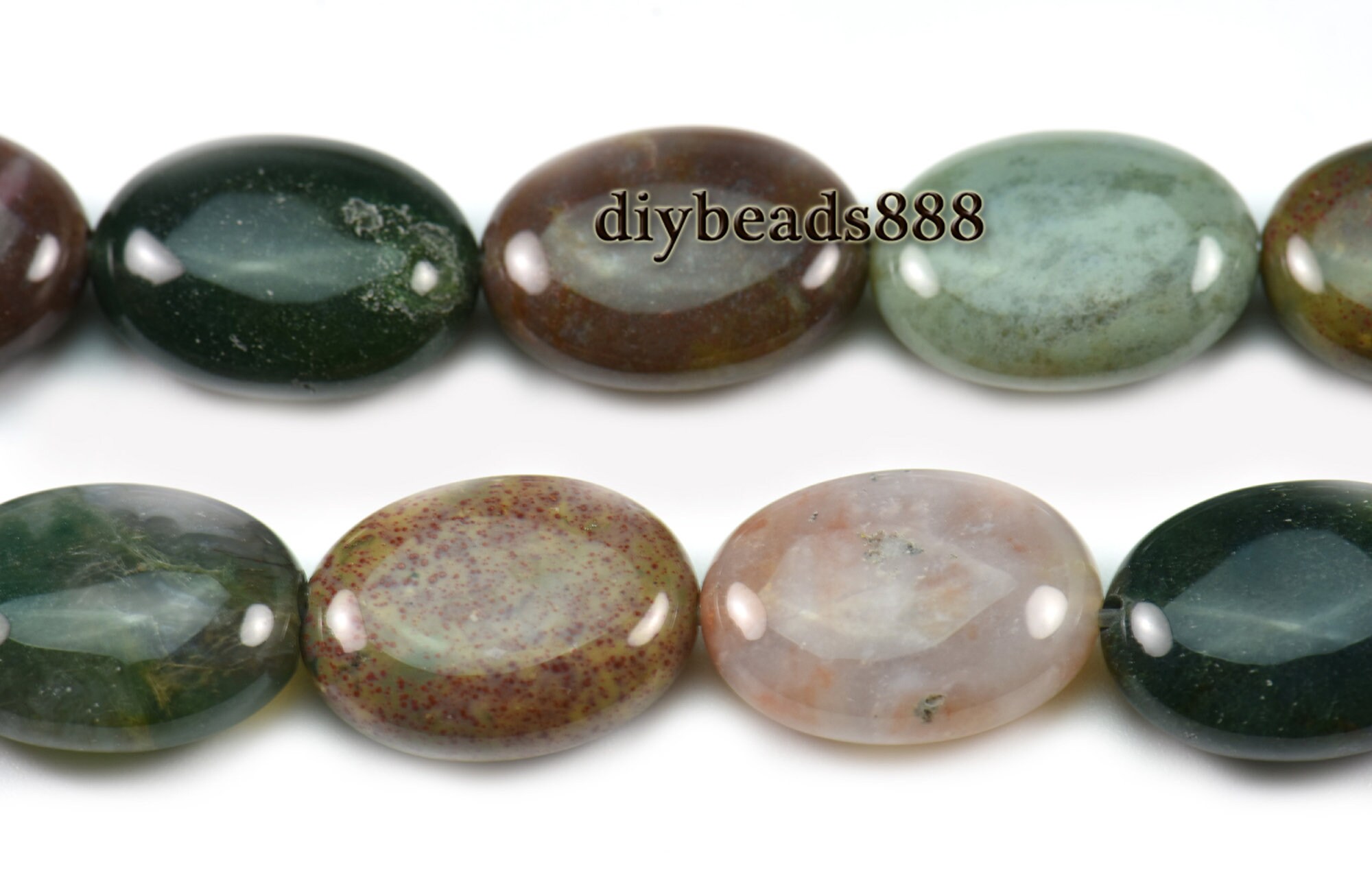 India Agate15 inch full strand natural India Agate smooth | Etsy