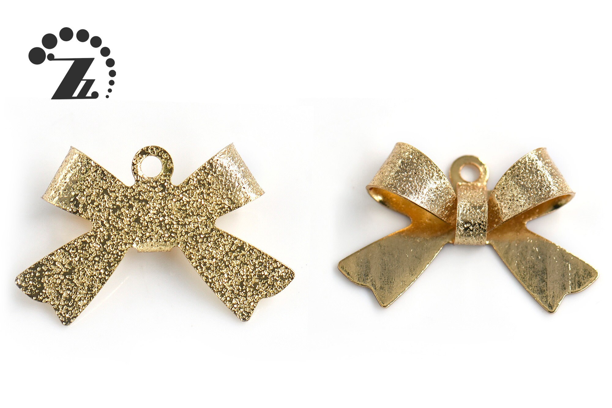 Brass Bow charms pendantGold platedBow | Etsy