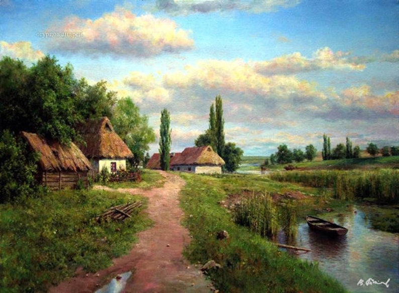 Ukraine. Ukranian Landscape. Painting Giclee Canvas 16x20 With Mat ...
