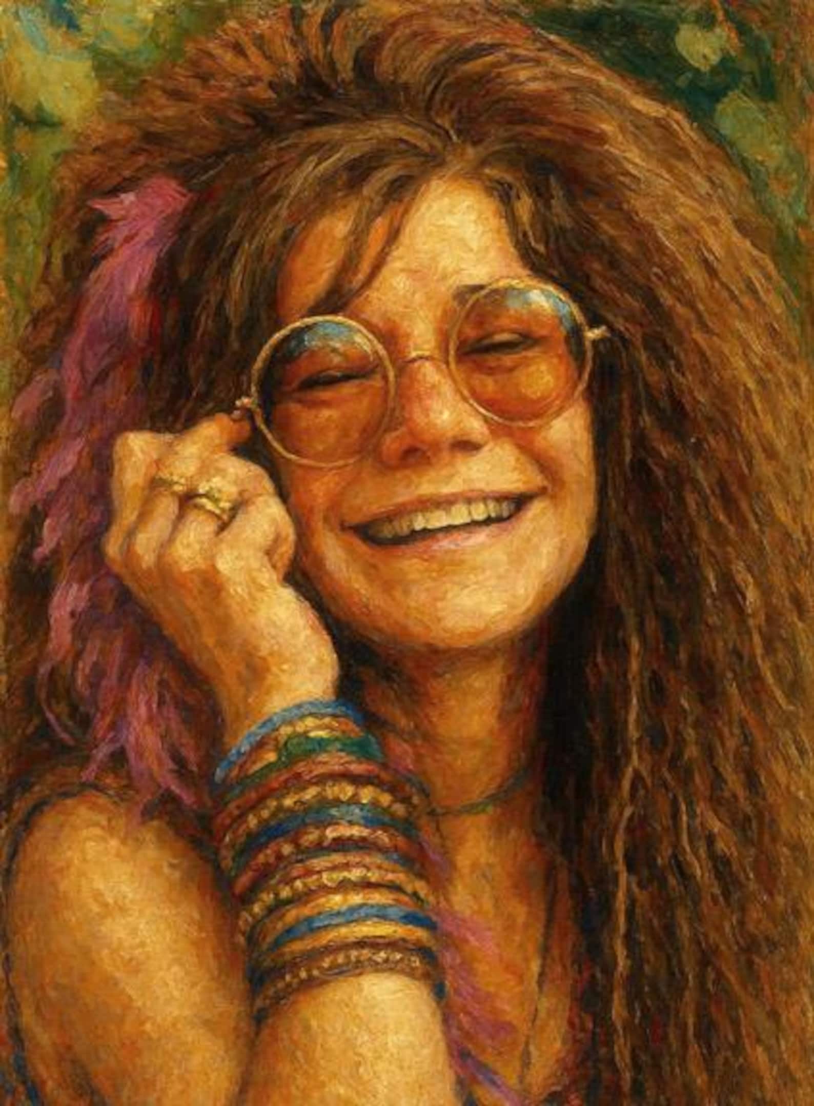 Janis JOPLIN Portrait 16x20" With Mat Frame. Painting Giclee Canvas - Etsy