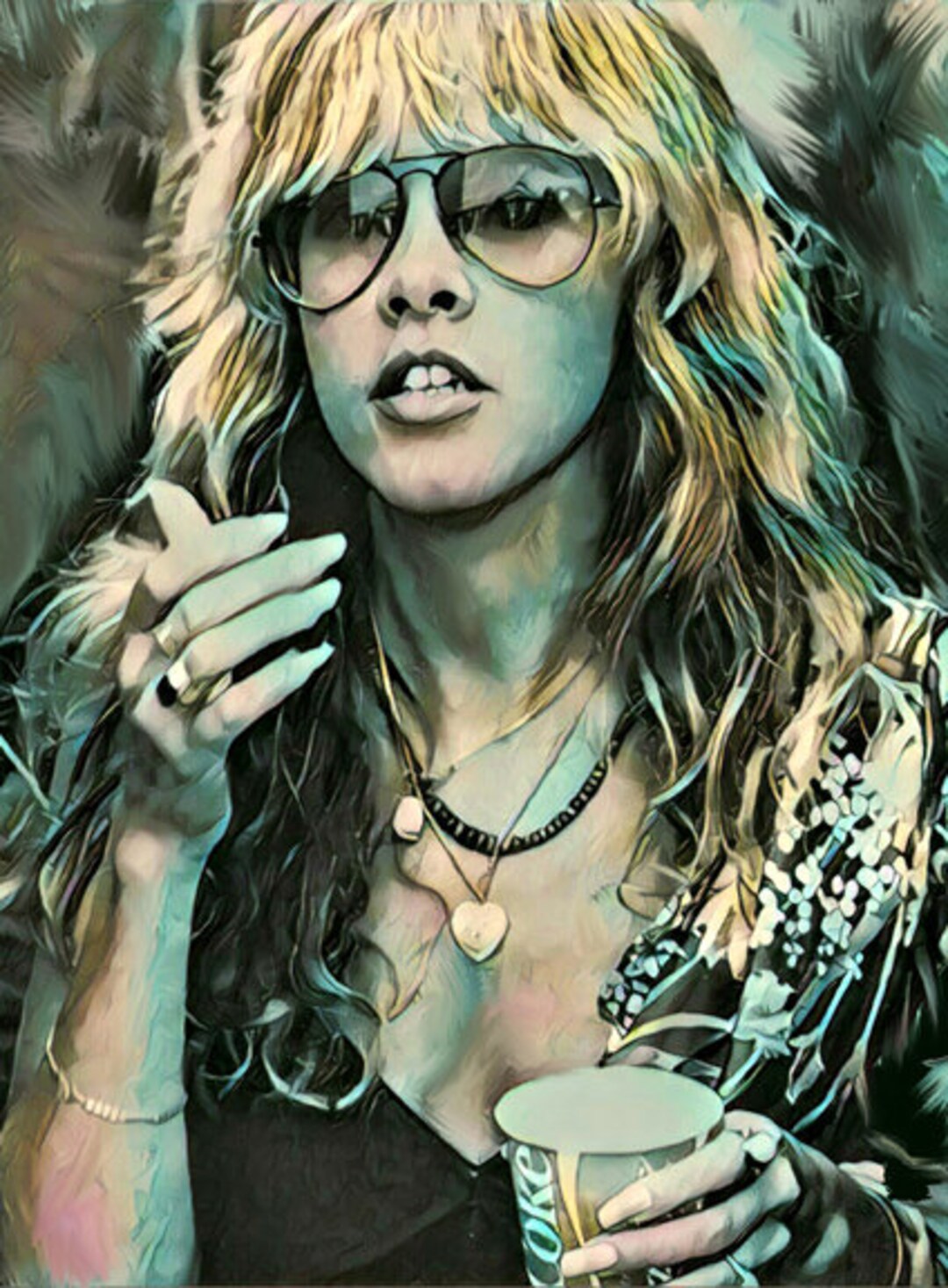 STEVIE NICKS Portrait. Painting Giclee Canvas 16"x20" With Mat Frame - Etsy