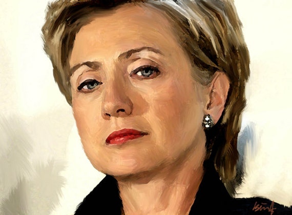 HILLARY CLINTON Portrait Modern Abstract Painting on Giclee - Etsy Israel
