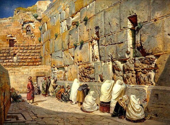 WAILING WALL Israel Painting Giclee Canvas 16x20" With Mat Border ...