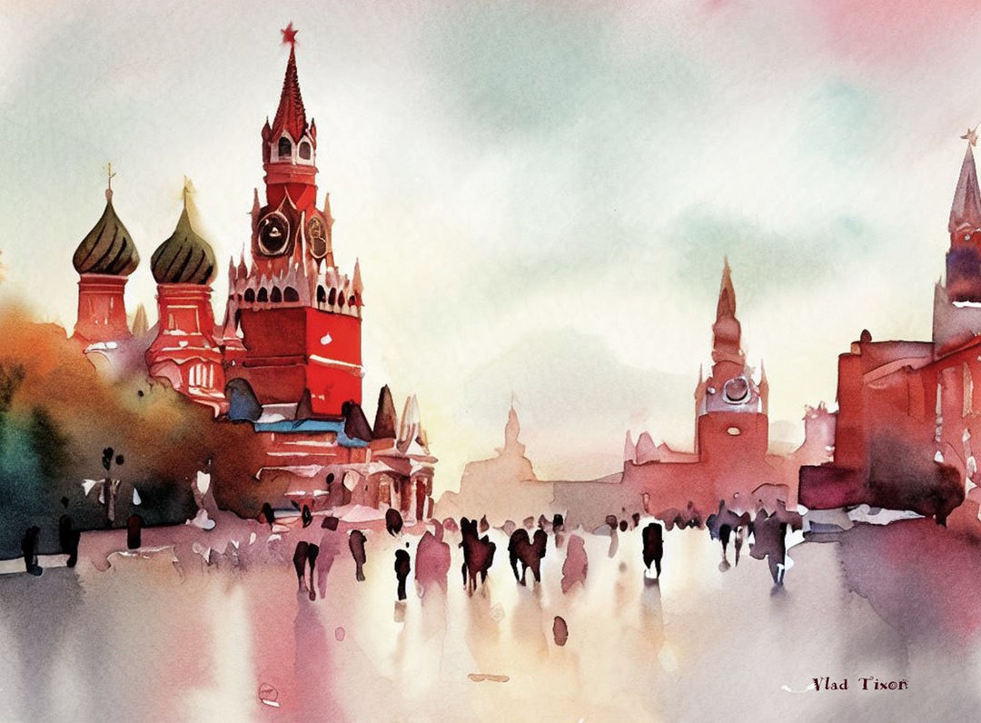 Red Square. Kremlin. Moscow. Russia. Painting Giclee Canvas 16"x20 ...