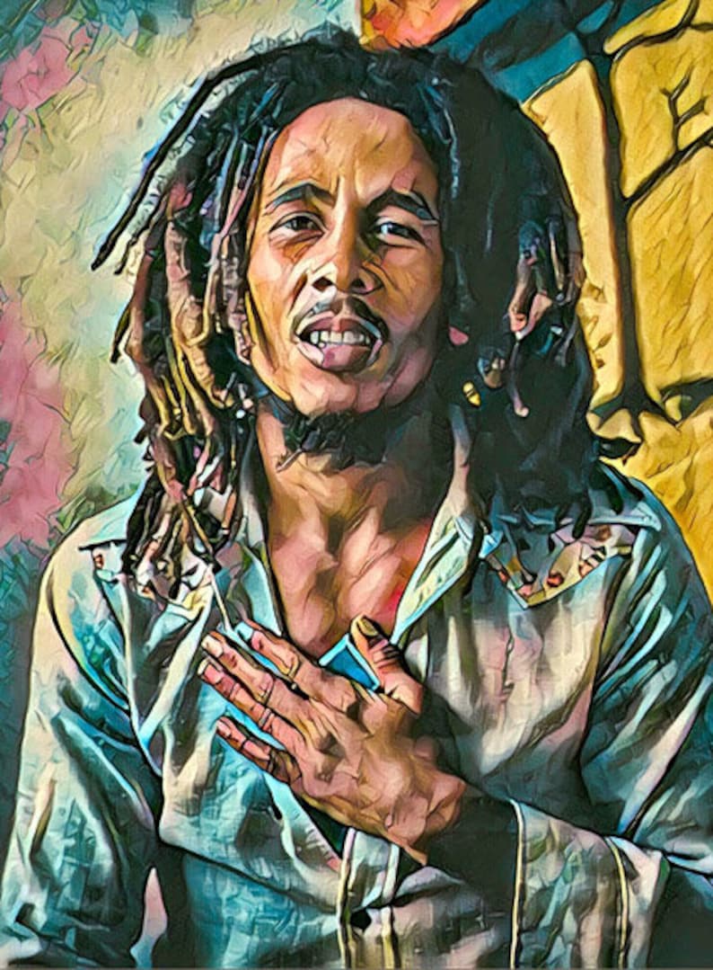 BOB MARLEY Portrait. Painting Giclee Canvas 16x20 With Mat Frame - Etsy