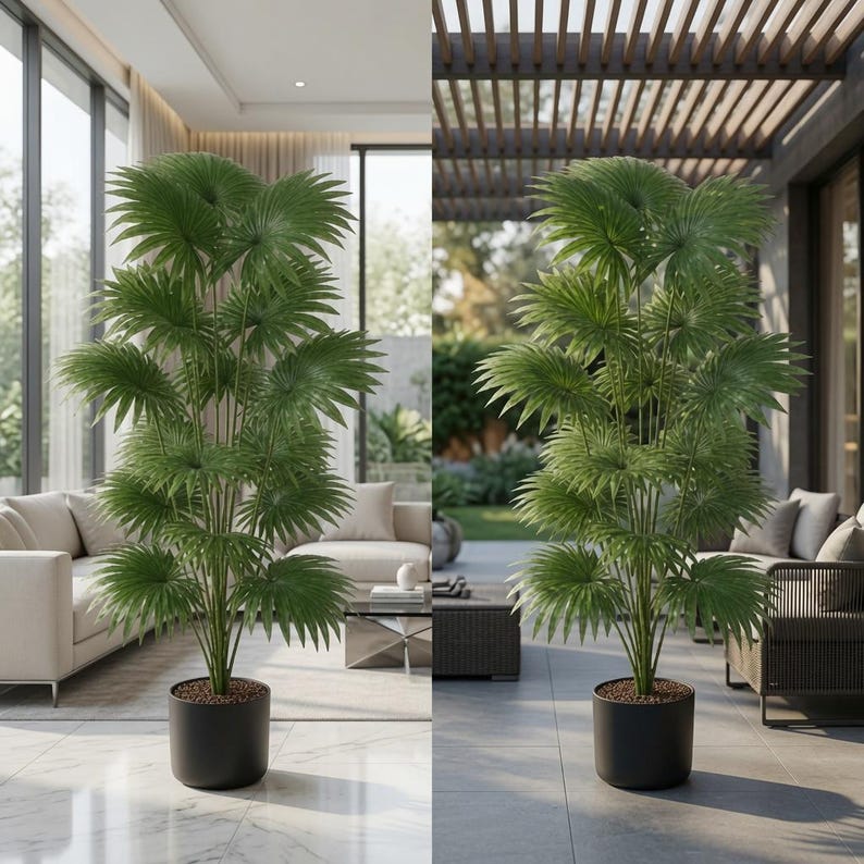 Artificial Palm Tree 43 Inch, Tropical Home Decor, Faux Indoor Outdoor ...