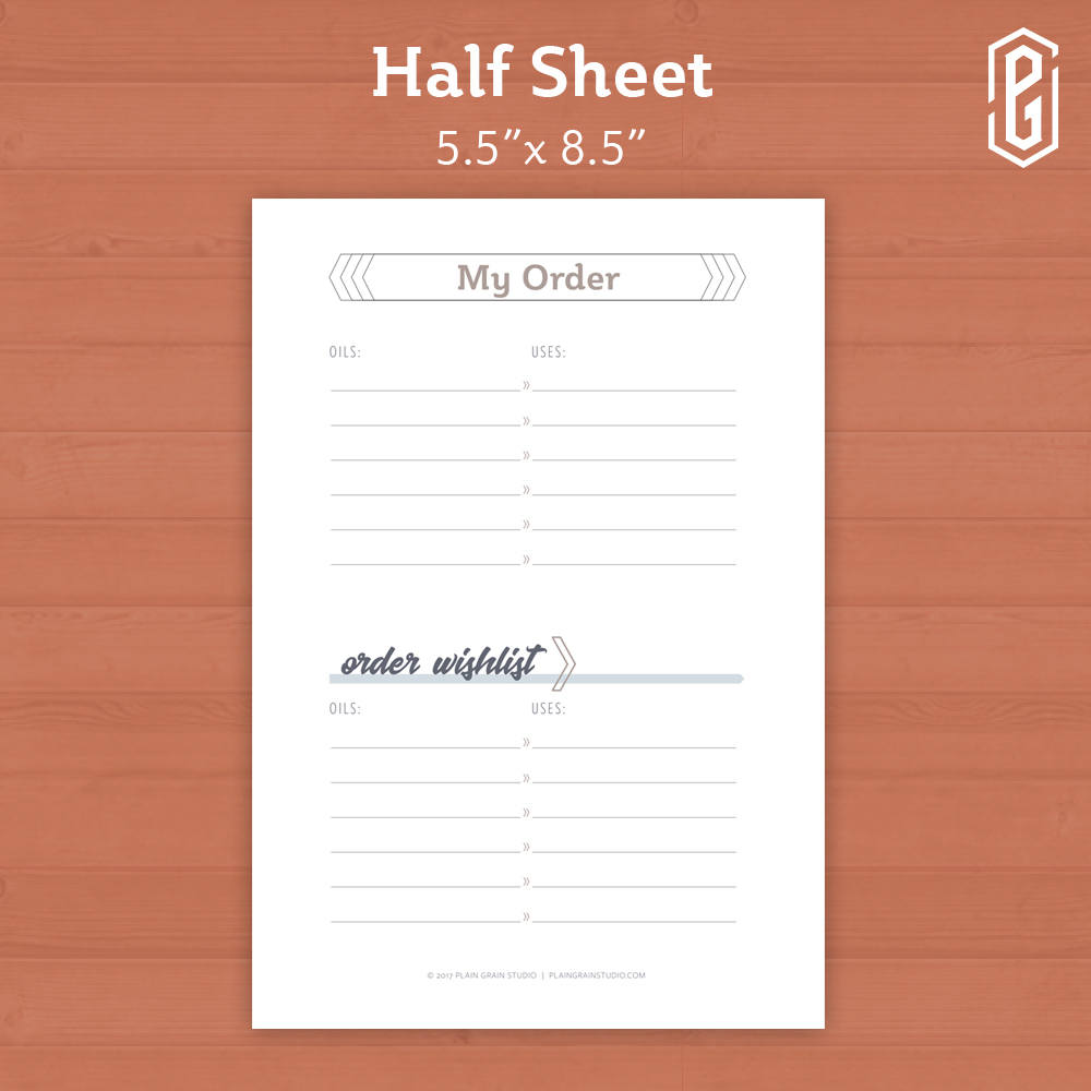 Essential Oil Order List & Wish List, Printable, Essential Oil Planner ...