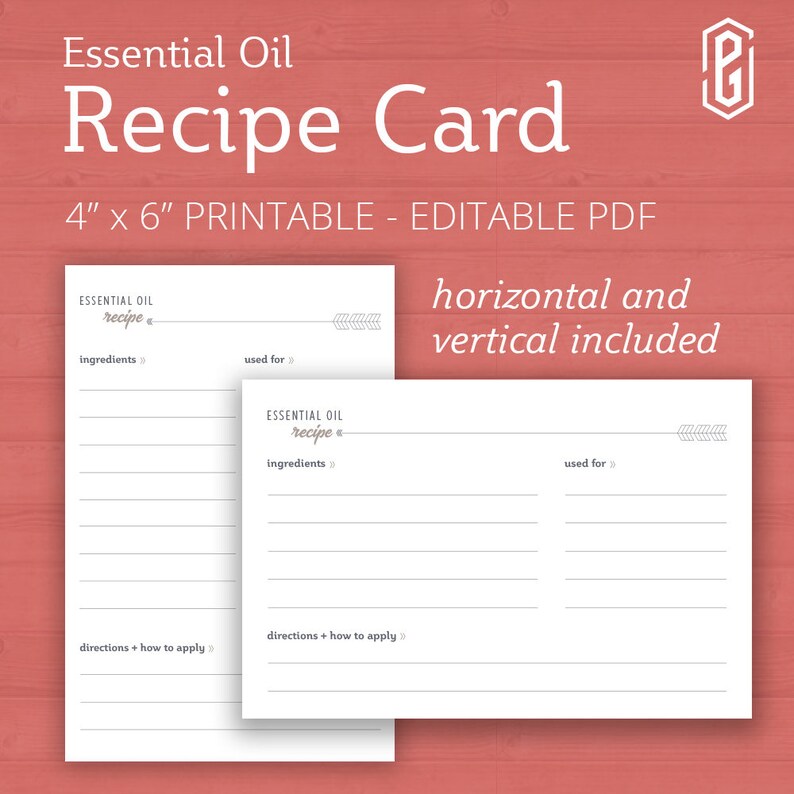 Essential Oil Family Planner, Printable, Essential Oil Journal, EO ...