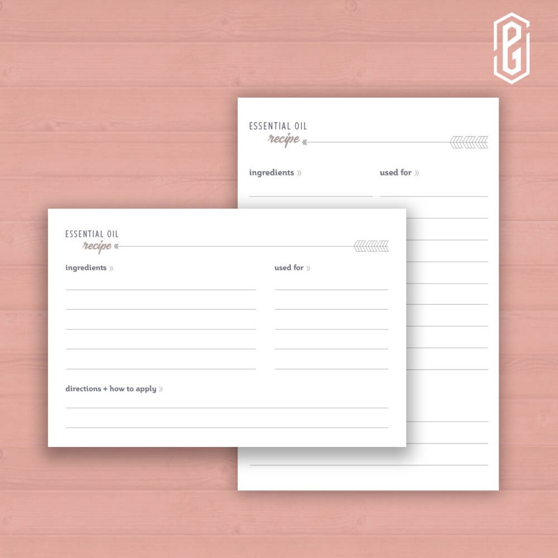 Essential Oil Recipe Card, Printable Recipe Cards, Recipes for ...