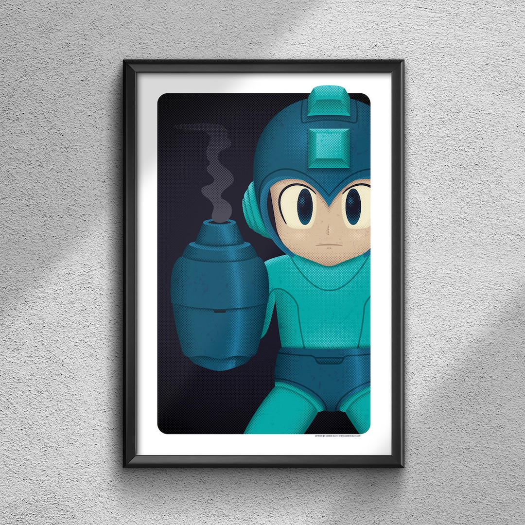 Blue Bomber - Poster Art Print - Etsy