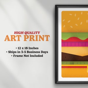 Burger Stack - Poster Art Print - Etsy