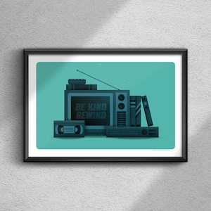 Be Kind Rewind - Poster Art Print - Etsy