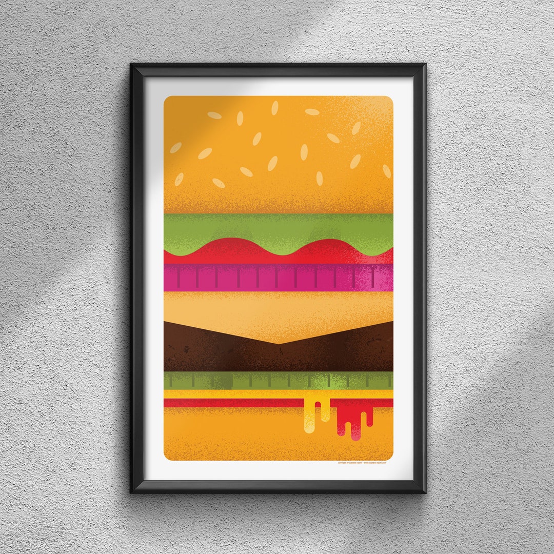 Burger Stack - Poster Art Print - Etsy