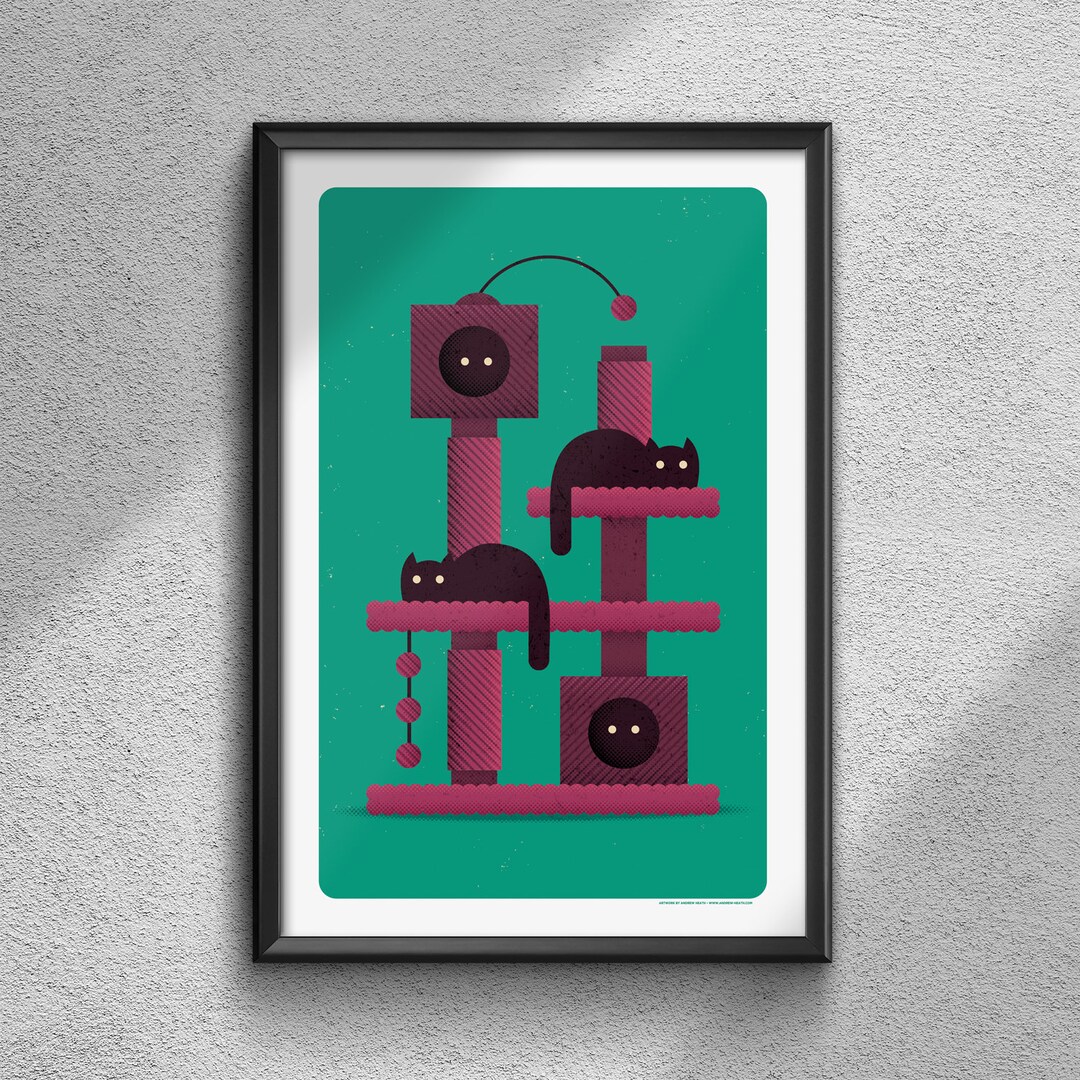 Cat Tree - Poster Art Print - Etsy