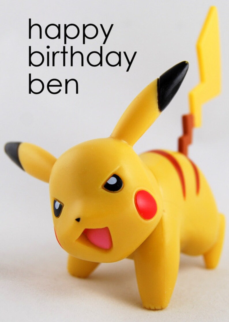 CUSTOM Pokemon Birthday Card NAME on FRONT Only - Etsy