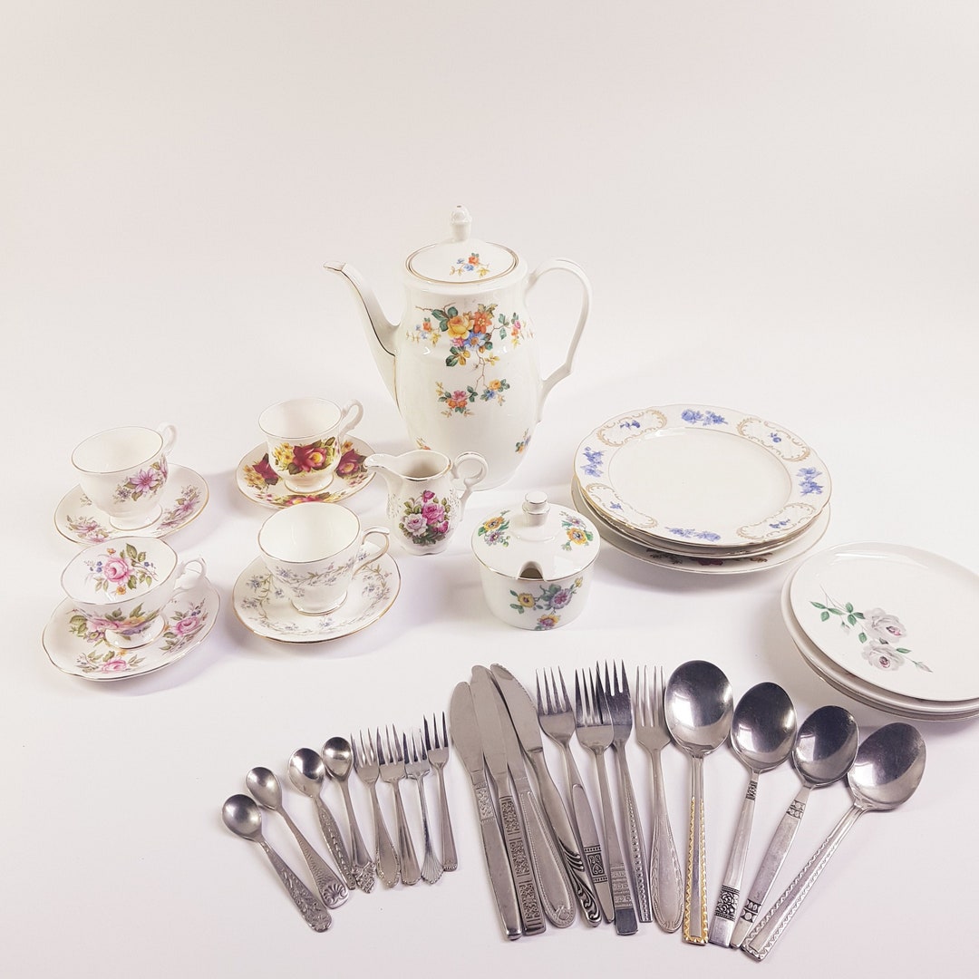Vintage Mismatched Tea Set, High Tea Party, Bridal Shower, Hen Party - Etsy