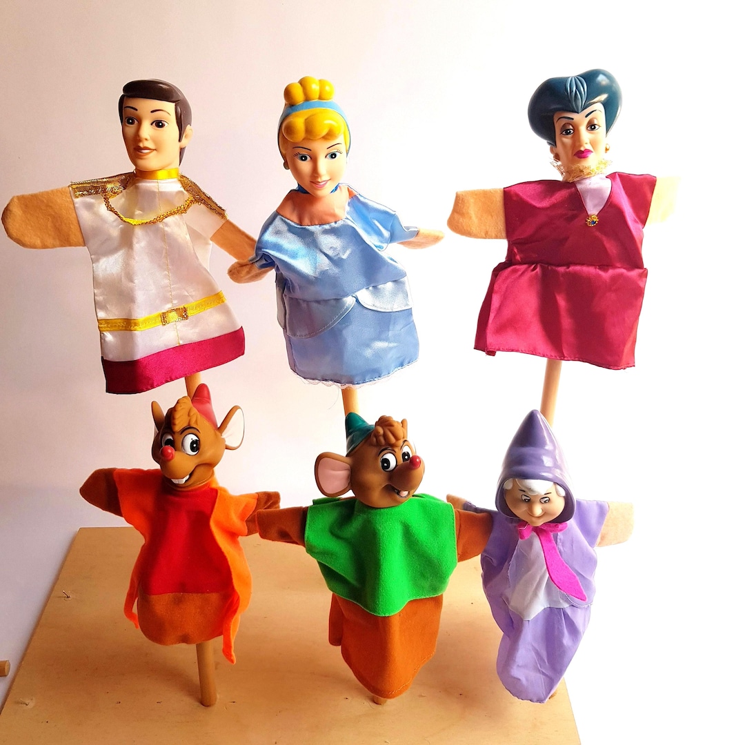 Cinderella Hand Puppets, Walt Disney Puppets, Pretend Play, Vintage - Etsy