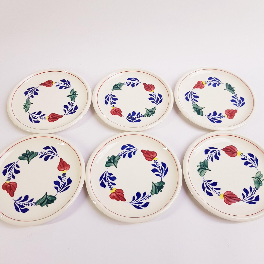 Royal Boch Boerenbont Cake Plates, Ginham - Etsy