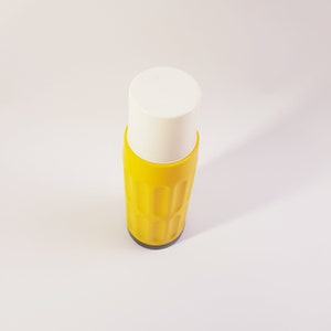 Vintage Yellow Flask, Thermos Flask, Coffee Jug With A Mug, Vintage ...