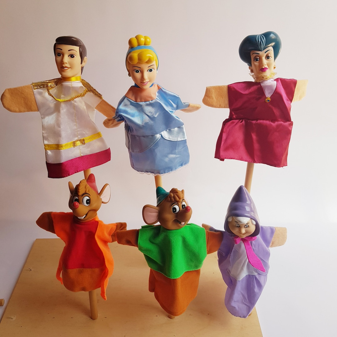 Cinderella Hand Puppets, Walt Disney Puppets, Pretend Play, Vintage - Etsy