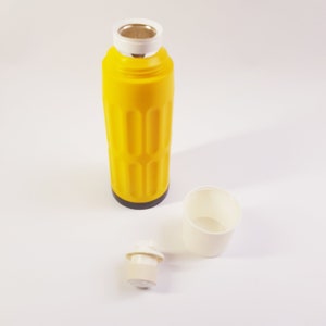 Vintage Yellow Flask, Thermos Flask, Coffee Jug With A Mug, Vintage ...