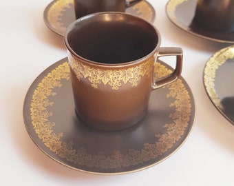 Vintage Montego by Kristina Collection Brown Gold Tone Teacup/coffee ...