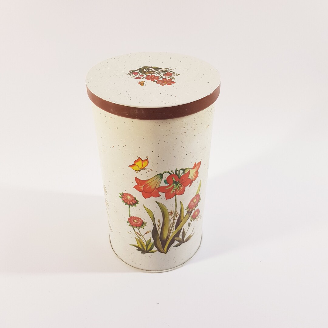 Vintage Dutch Metal Floral Tin Verkade Yellow Rusk Storage - Etsy