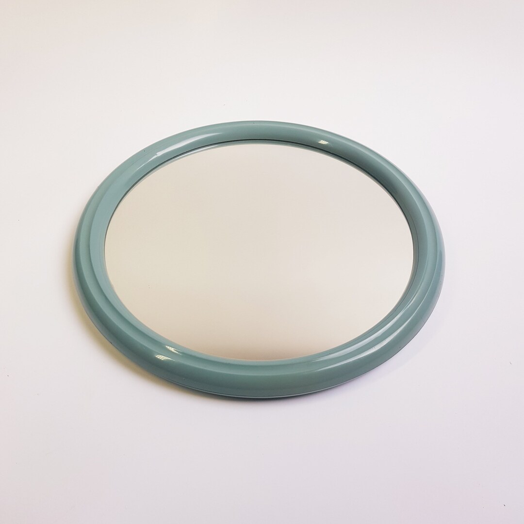 Vintage Round Blue Plastic Mirror,tiger, 1980s - Etsy