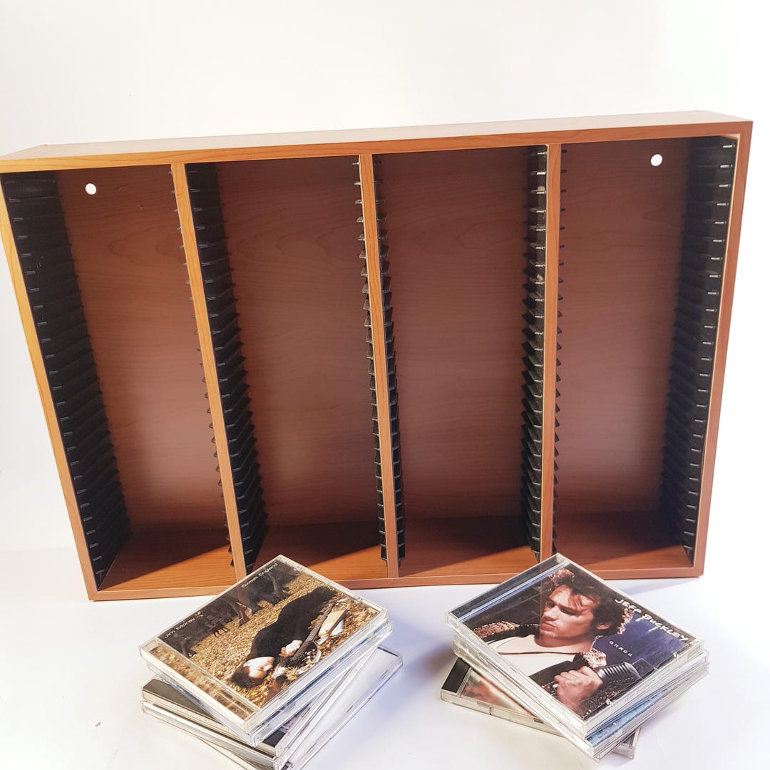 Vintage Brown CD Storage Cabinet - 1980s Media Organizer - Etsy