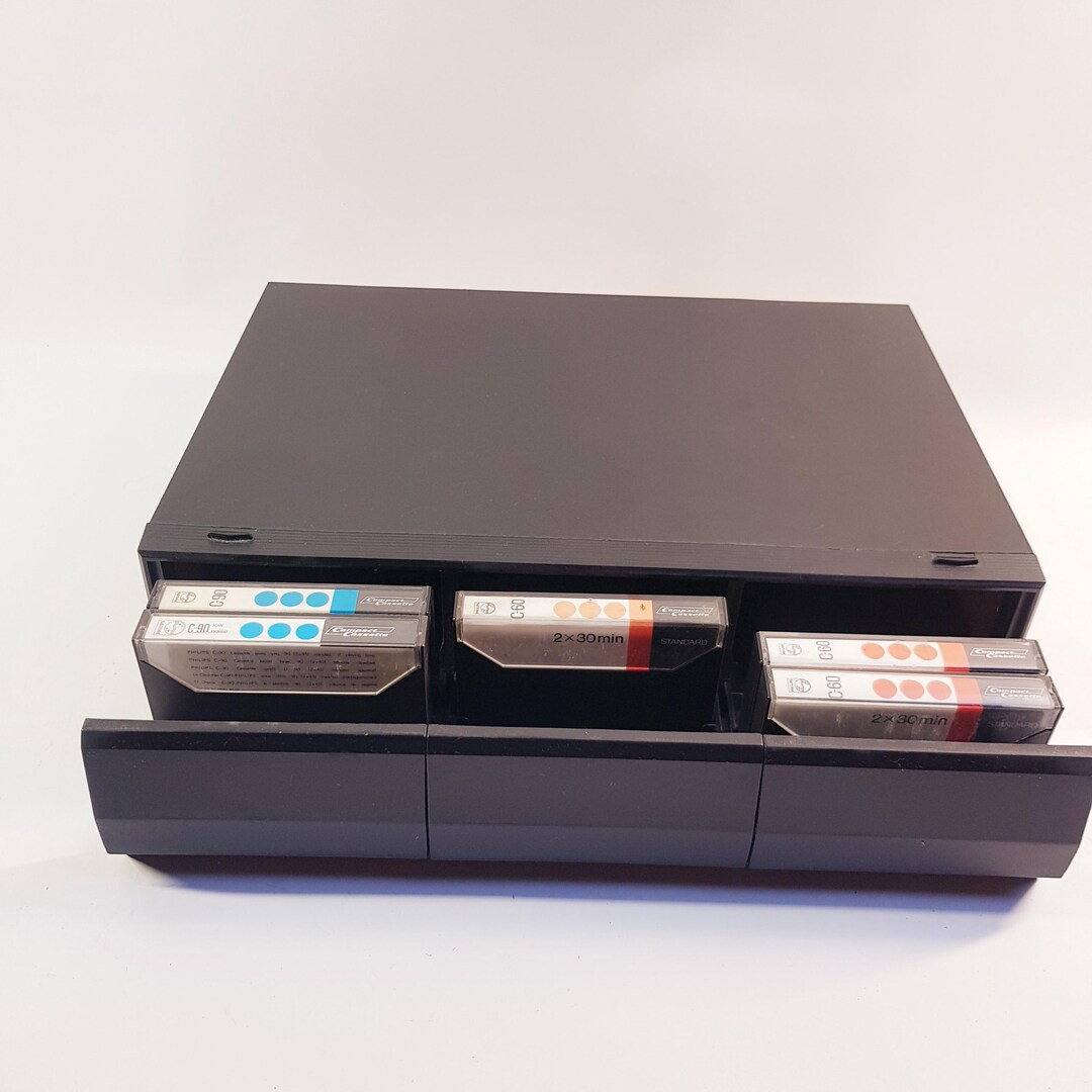 Vintage Cassette Storage Case, 1980s Tape Box, Black - Etsy