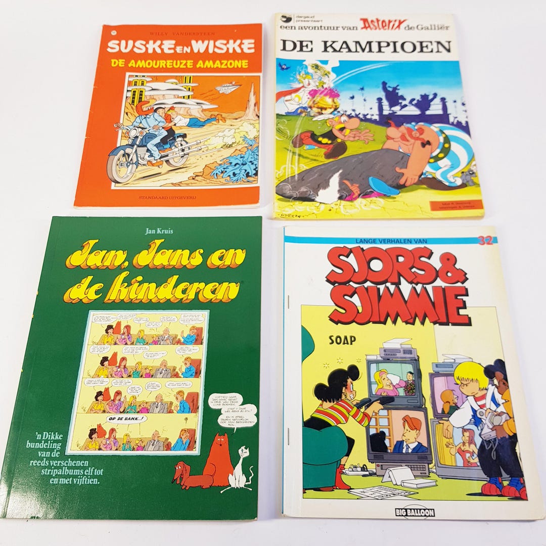 Vintage Dutch Comic Book Set: Suske En Wiske, Asterix, Jan Jans - Etsy