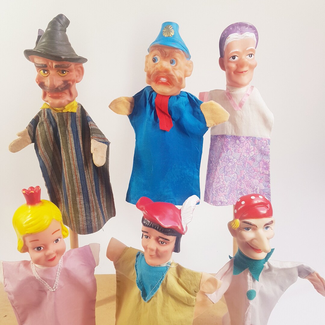Vintage Hand Puppets 6x, Pretend Play Puppets, 1960s Toy - Etsy